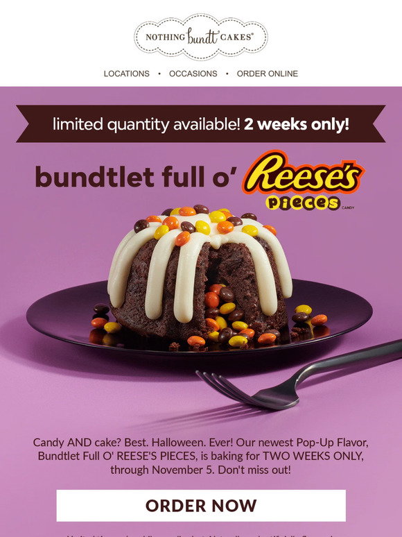 Nothing Bundt Cakes: Bundtlet Full O' REESE'S PIECES is Now Baking ...