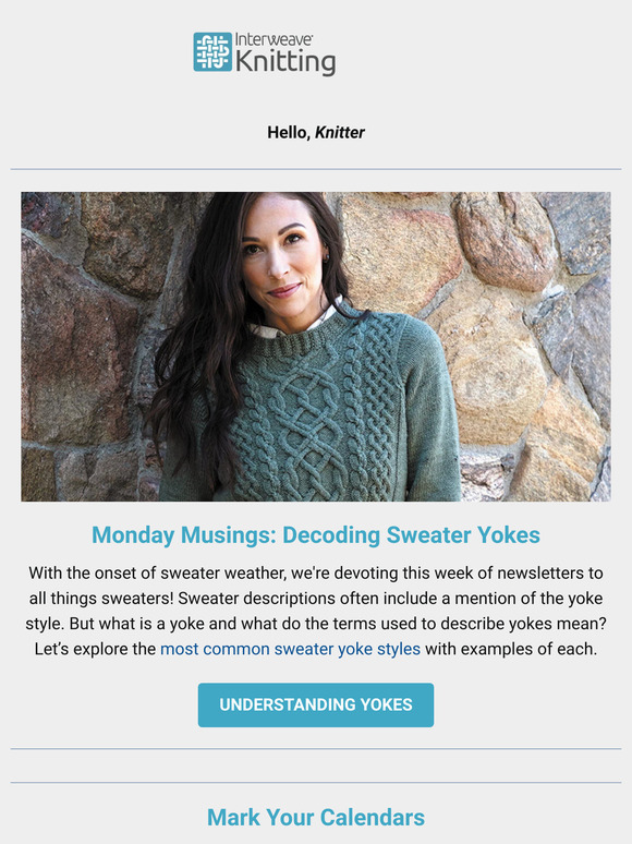 Interweave: Sweater Shapes Explained: Decoding Yokes | Milled