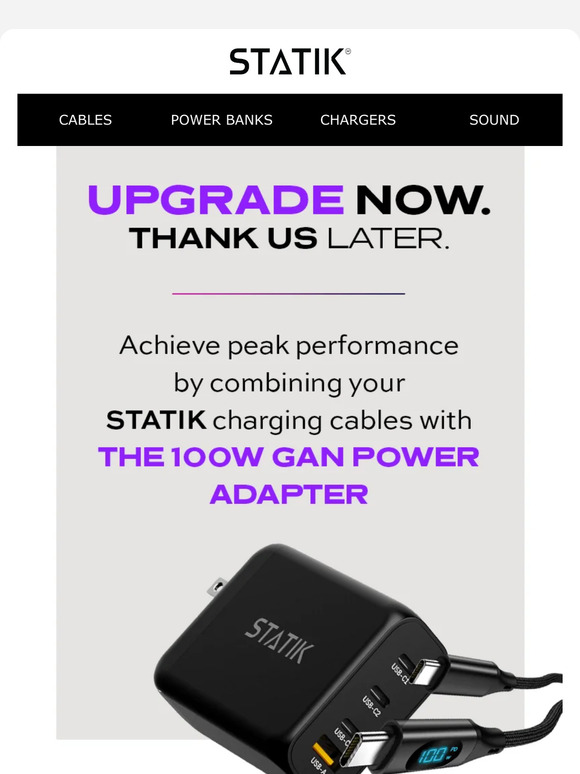Statik: Upgrade to 100W GaN Power and Charge 4 Devices at Once | Milled