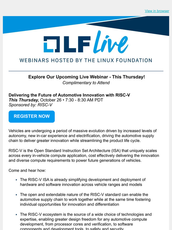 The Linux Foundation Free Webinar Future Of Automotive Innovation With Risc V Milled 8627
