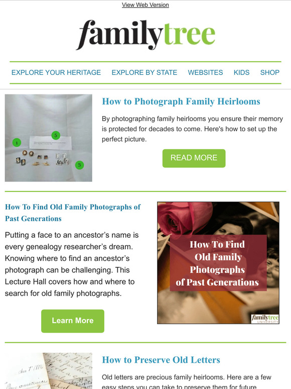 Family Tree Magazine: How to Photograph Family Heirlooms | Milled