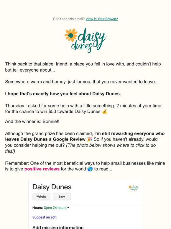 Daisy Dunes: Did you help me out? | Milled