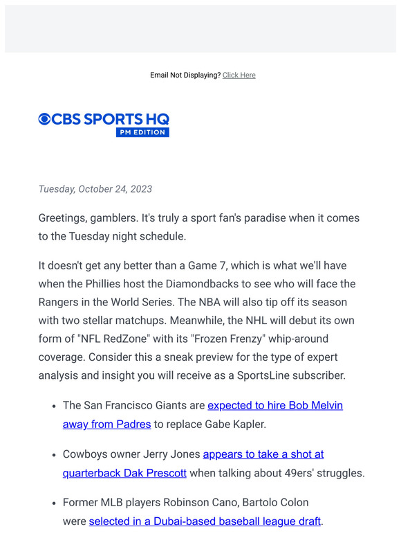 CBS Sports: Best side in D-backs at Phillies, NLCS Game 7 | NBA season ...