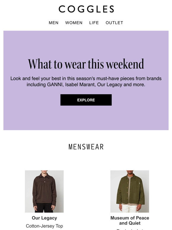 Coggles: What to wear this weekend | Milled