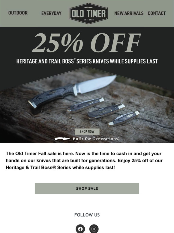 Old Timer: Our Fall Sale Has Arrived! | Milled