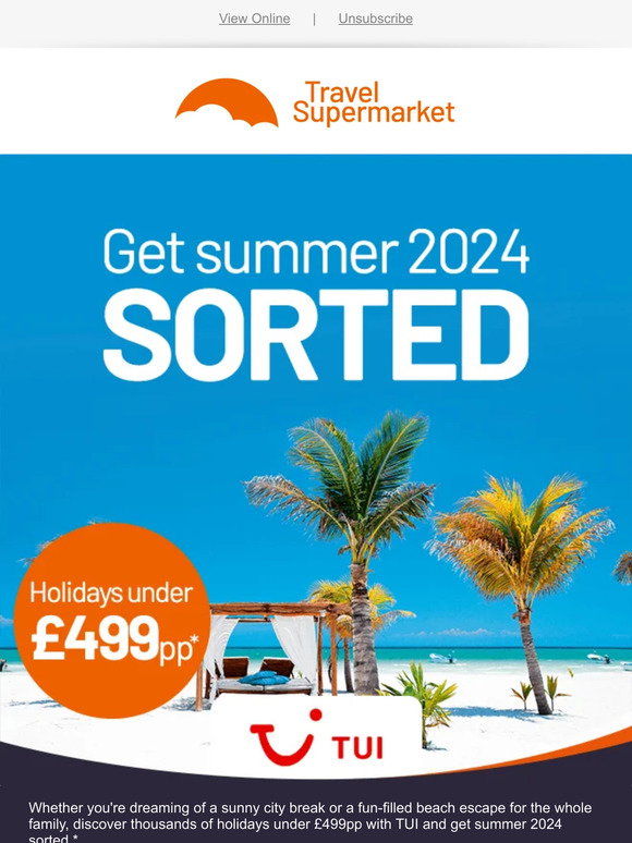 TravelSupermarket: Discover holidays under £499pp with TUI* ☀️ | Milled