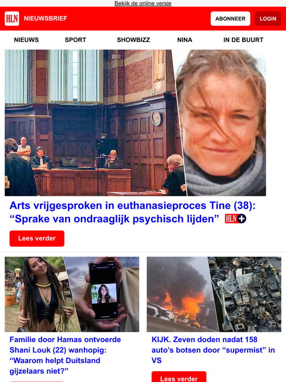 HLN: Arts vrijgesproken in euthanasieproces Tine (38): “Sprake van ...