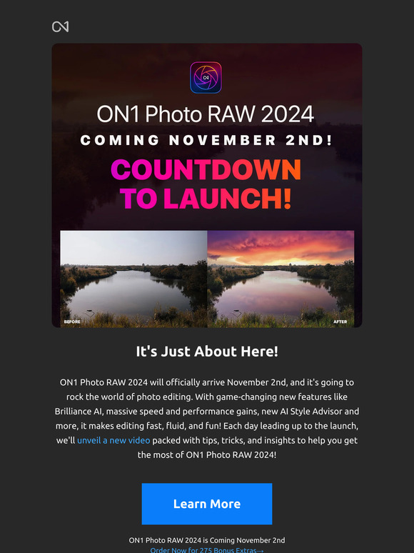 ON1 Software: The Countdown Begins! ON1 Photo RAW 2024 Coming November ...
