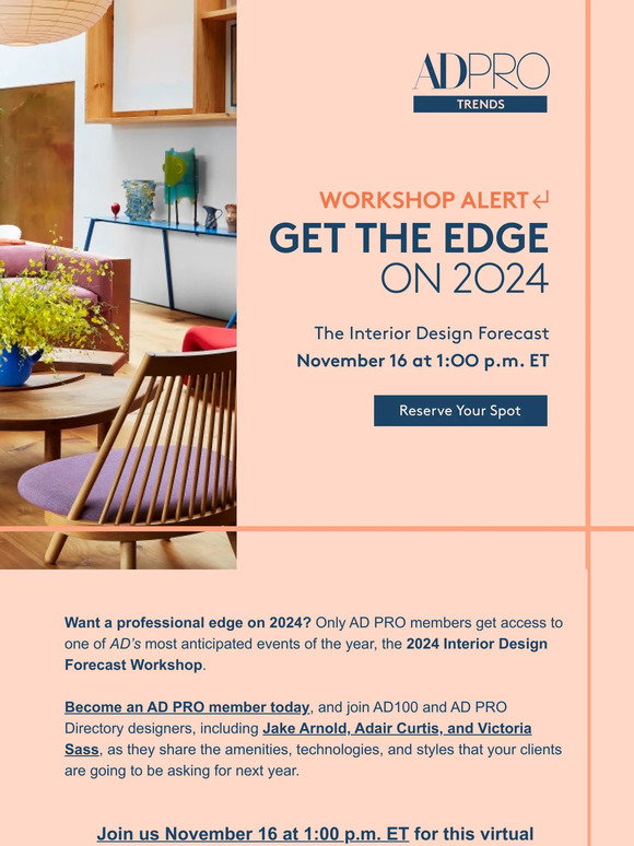 Architectural Digest: Join AD PRO today to Get the Edge on the New Year ...