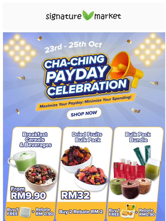 Signature Market: PayDay Flash: Starting at RM 1 for all mini packs!⚡️ ...