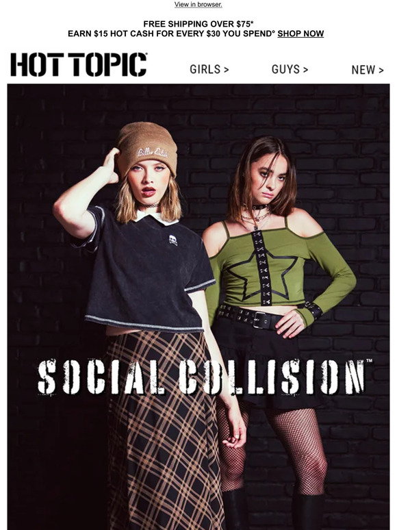 Hot Topic: Sharpen your edge in new Social Collision pieces 🖤 | Milled