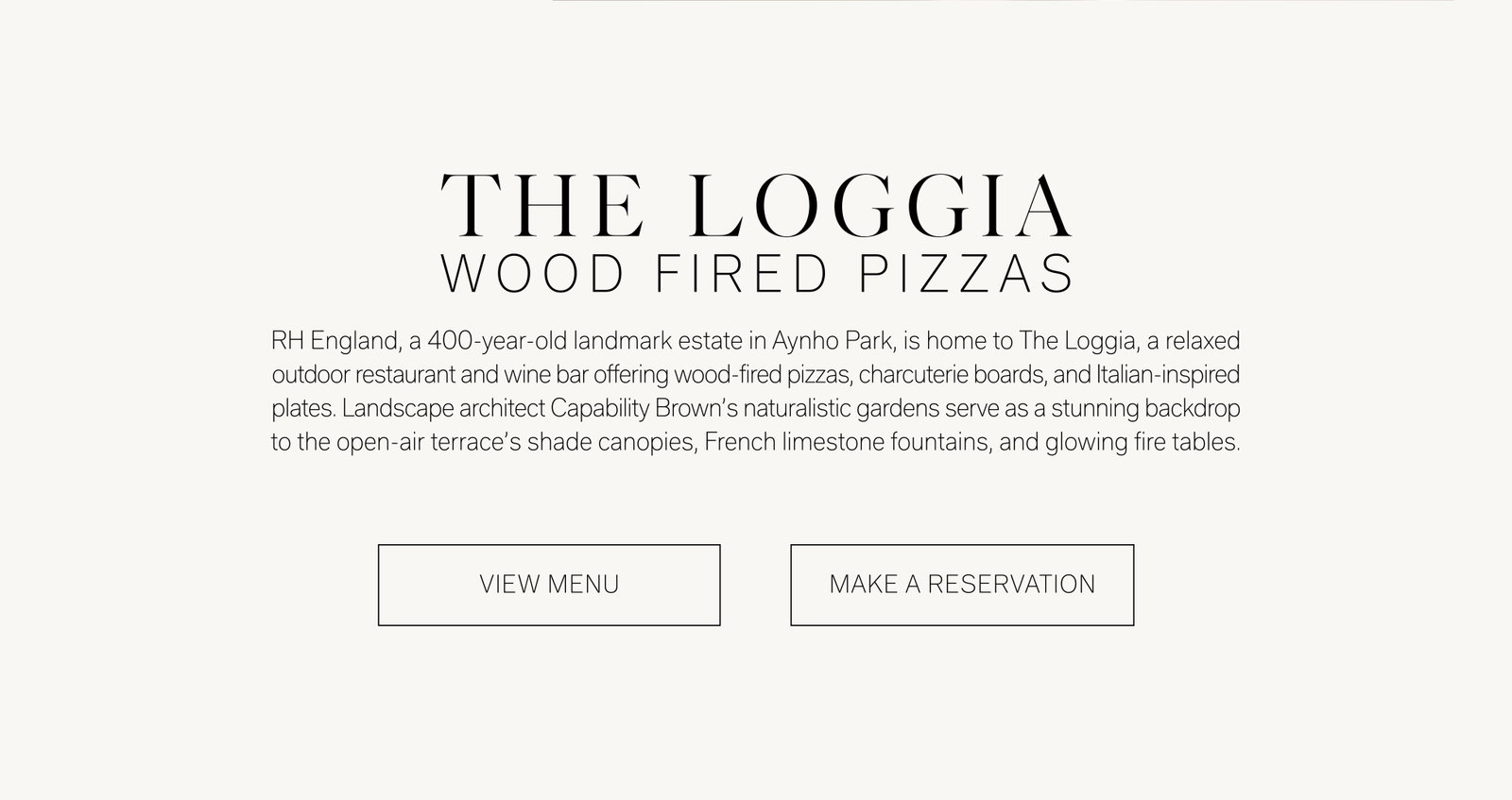 RH: The Loggia at RH England. An Open-Air Restaurant Serving Wood-Fired ...