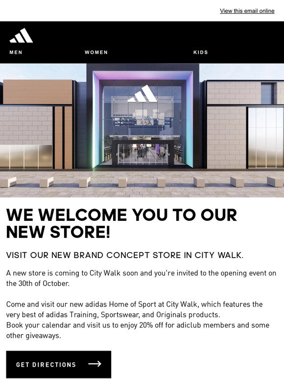 adidas: City Walk brand concept store is opening soon. | Milled