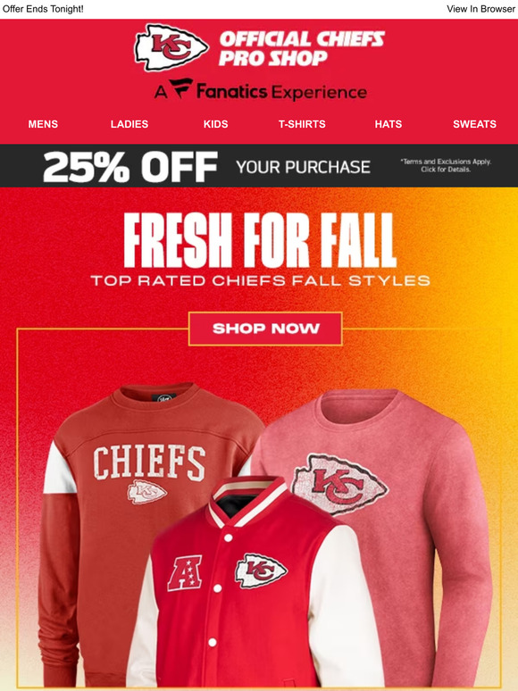 Kansas City Chiefs: 25% Off Chiefs Fall Styles | Milled
