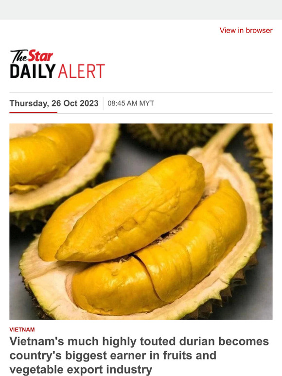 The Star: Vietnam's much highly touted durian becomes country' s ...
