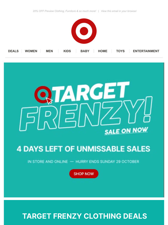 Target: ⏱️ Target Frenzy SALE has 4 days to GO! | Milled