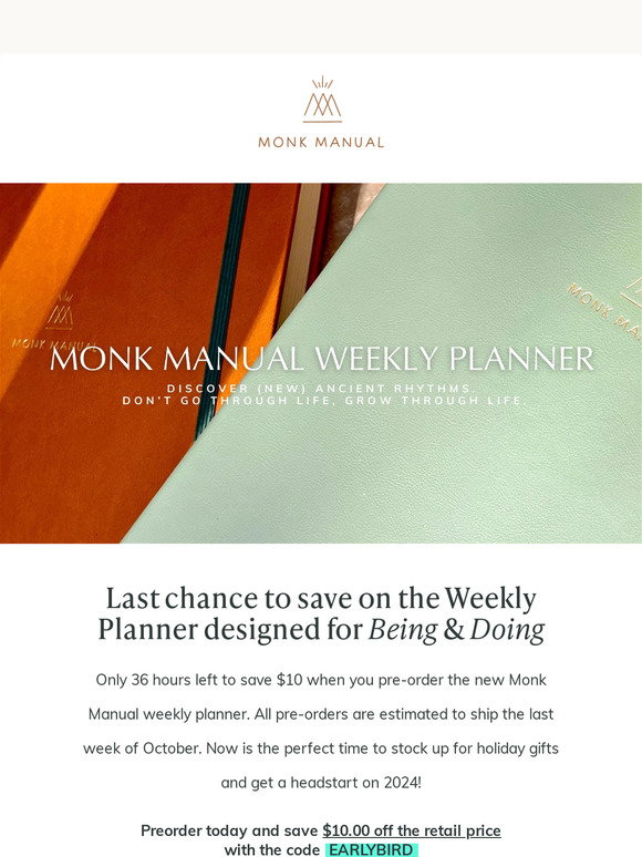 Monk Manual: Final 36 Hours: Last chance to save $10 on the new Monk ...