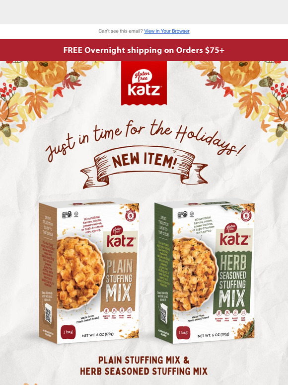 Katz Gluten Free: Introducing Stuffing Mix: Try Our New Flavors! | Milled