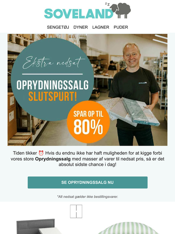 Soveland: ⏰ Oprydningssalg - Slutter ved midnat! | Milled