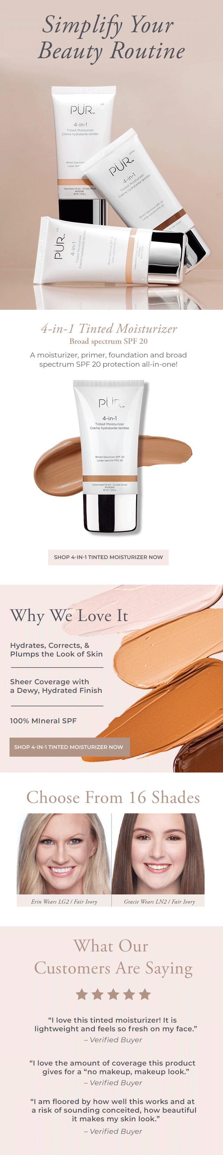 PUR: 4-in-1 Tinted Moisturizer | Milled