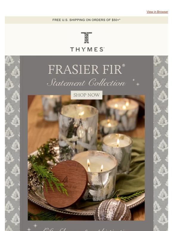 Thymes: New Frasier Fir Gift Set | Milled