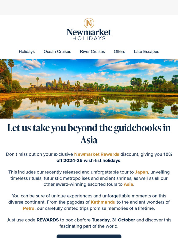 Newmarket Holidays: Discover Asia with Newmarket Rewards! | Milled