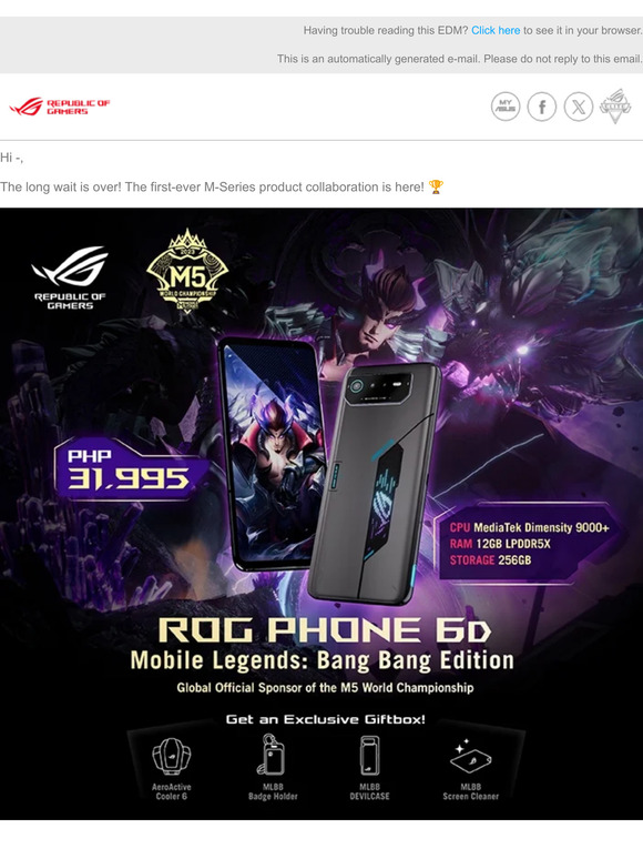 ASUS: The ROG Phone 6D Mobile Legends: Bang Bang Edition is now ...