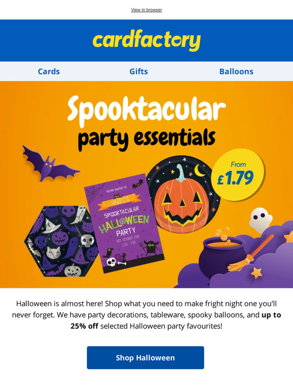 Card Factory: Party essentials for a ghostly get-together! 👻 | Milled