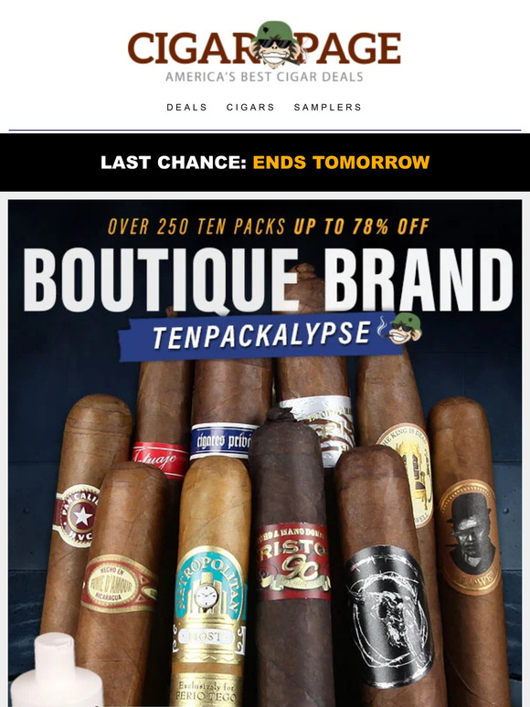 Cigar Page: 12 hrs: Boutique 10-pack smorgasbord + freebie! | Milled