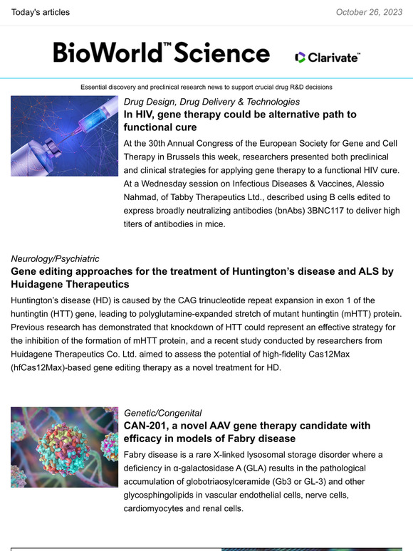 BioWorld: In HIV, gene therapy could be alternative path to functional ...