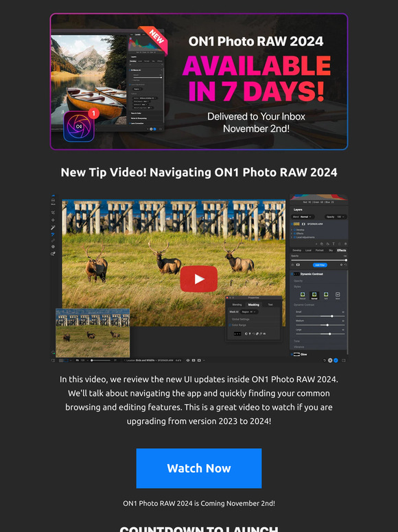 ON1 Software: 7 Days and ON1 Photo RAW 2024 is Here! | Milled