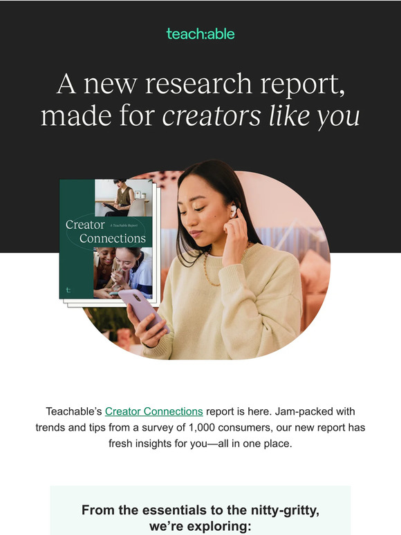 Teachable: Introducing 🥁 The Creator Connections Report | Milled