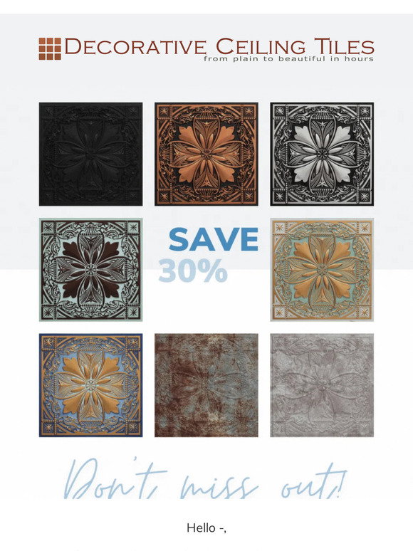 Decorative Ceiling Tiles: Flash sale on Faux Copper and Gold Tin ...