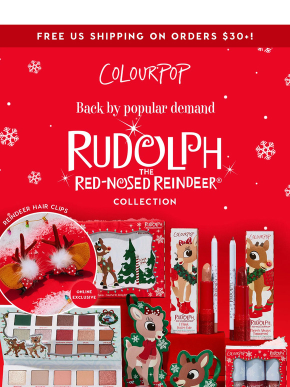 ColourPop: Rudolph the Red-Nosed Reindeer Collection is back! 🦌 ️ | Milled