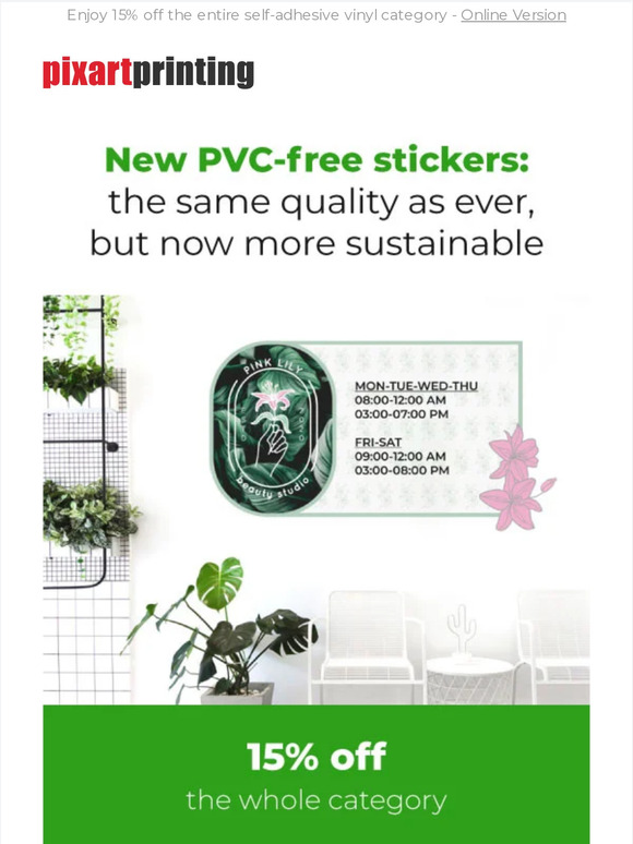 Pixartprinting: Explore our new PVC-free stickers: make a better choice ...