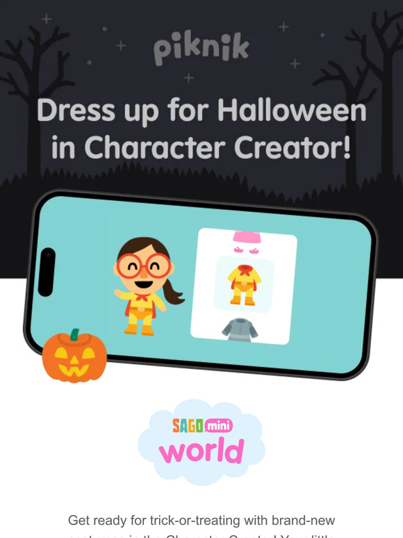 Sago Mini: Dress up for Halloween in Character Creator! 🎃 | Milled