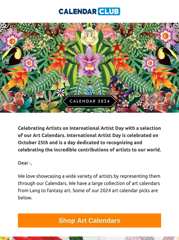 Calendars: Celebrating Artists on International Artist Day | Milled