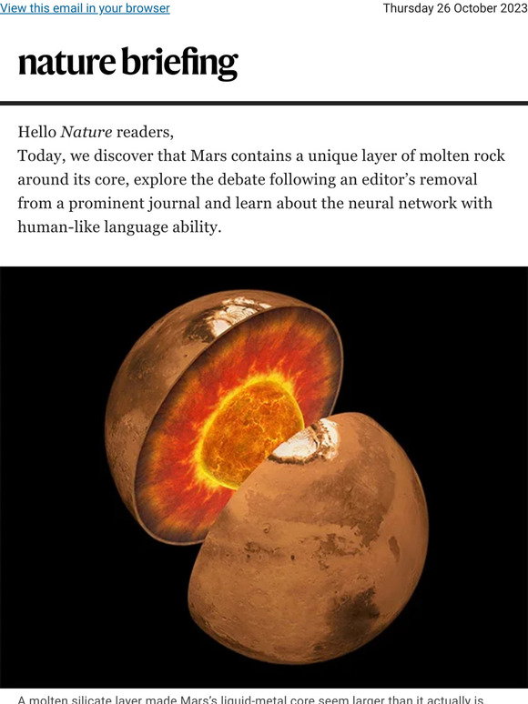 Nature: Mars has a surprise layer of molten rock inside | Milled