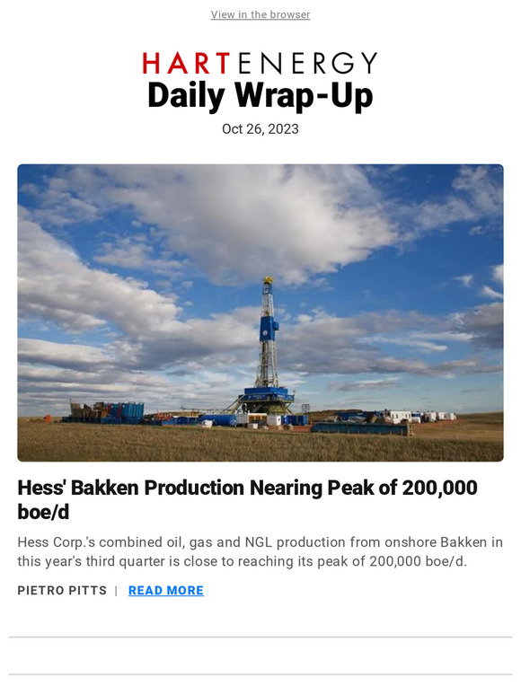 Hart Energy: Daily Wrap-Up: Hess' Bakken Production Nearing Peak; CNX ...
