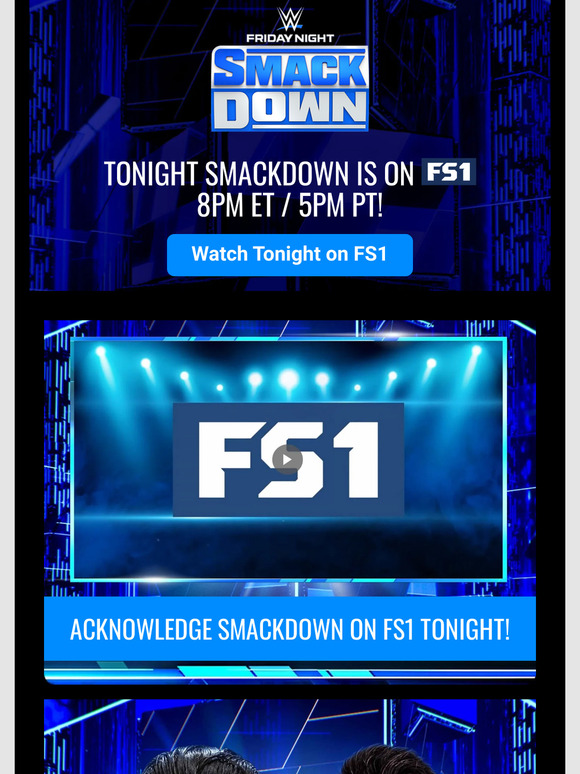 WWE Shop: A Massive SmackDown is on FS1 tonight featuring Roman Reigns, John Cena, LA Knight ...