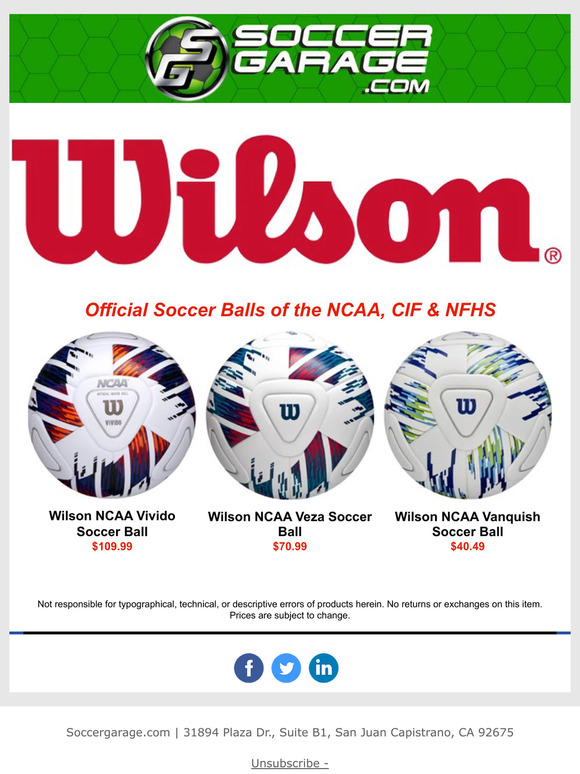 SoccerGarage: ⚽ Wilson Soccer Balls | Official Ball of NCAA, CIF & NFHS ...