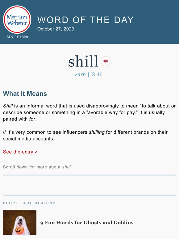 Spell It!: Shill - plus, 9 Fun Words for Ghosts and Goblins | Milled