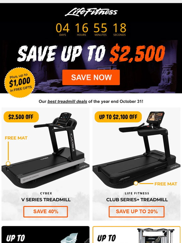 Life Fitness: Last Chance! SALE Ends Tuesday - Treads & Home Gyms | Milled