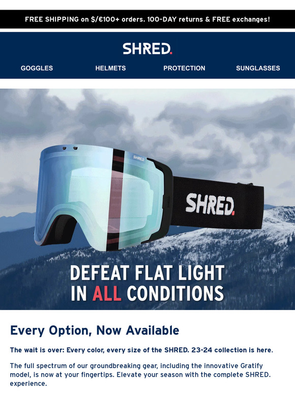 Shred: Full Colors, All Sizes: SHRED. 23-24 Now Fully Stocked! | Milled