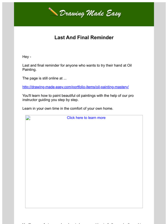 Drawing Made Easy: — - last and final reminder | Milled
