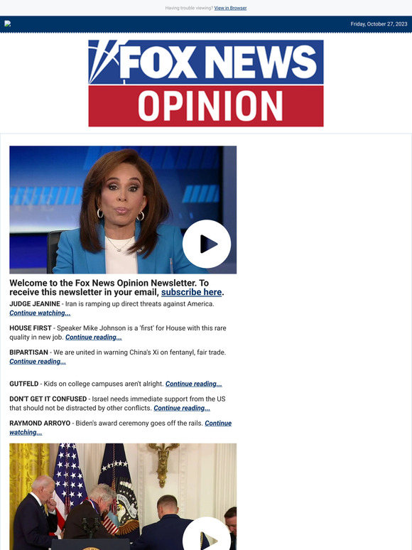 Fox News: Speaker Mike Johnson is a 'first,' 3 worst media fails, and more from Fox News Opinion ...