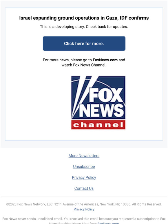 Fox News: Israel expanding ground operations in Gaza, IDF confirms | Milled