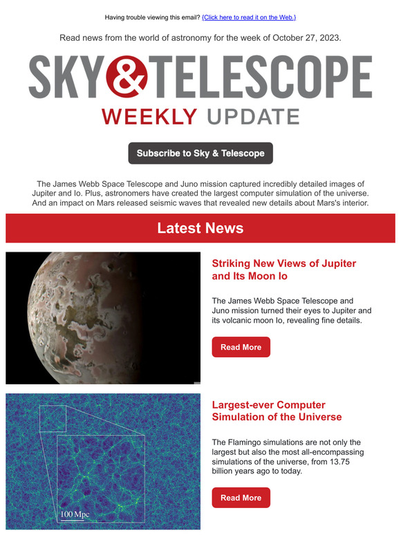 Sky & Telescope: New Views of Jupiter, Marsquakes, and the Largest ...