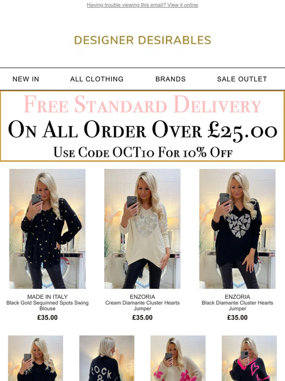 Designer Desirables: 📦 FREE Standard Delivery On All Orders Over £25.00 ...