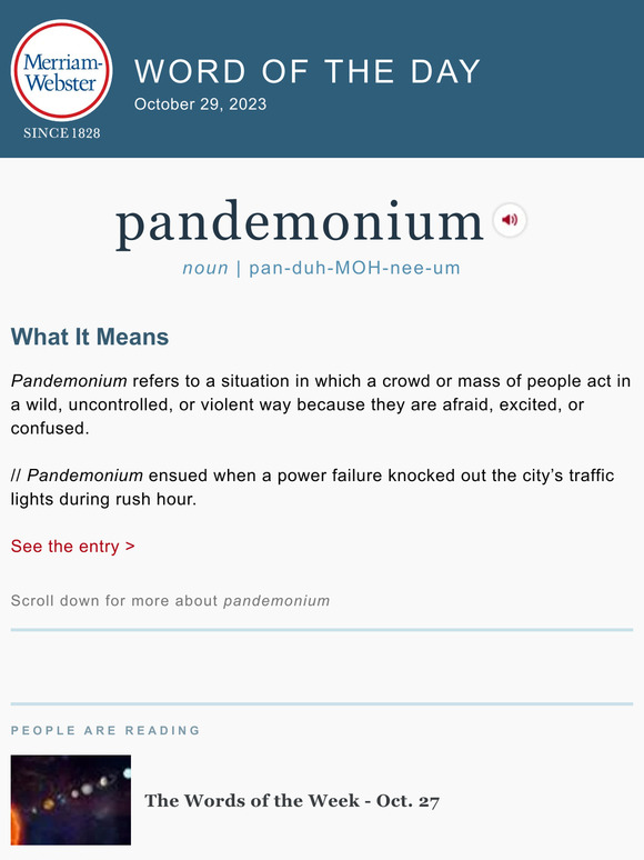 Spell It!: Pandemonium - plus, The Words of the Week - Oct. 27 | Milled